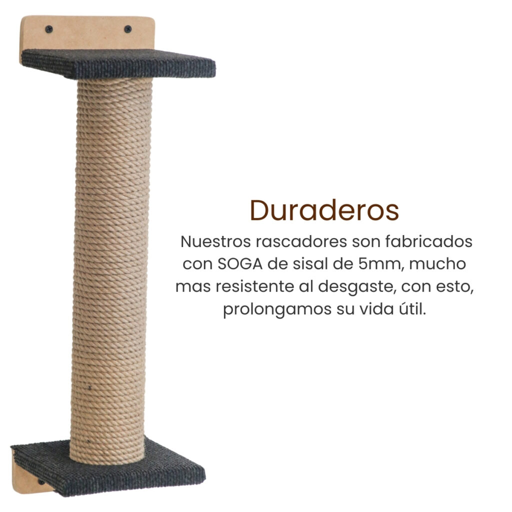 Rascador Tubo de Pared 200cm - 9 Cuotas Sin Interés - Gatomanias